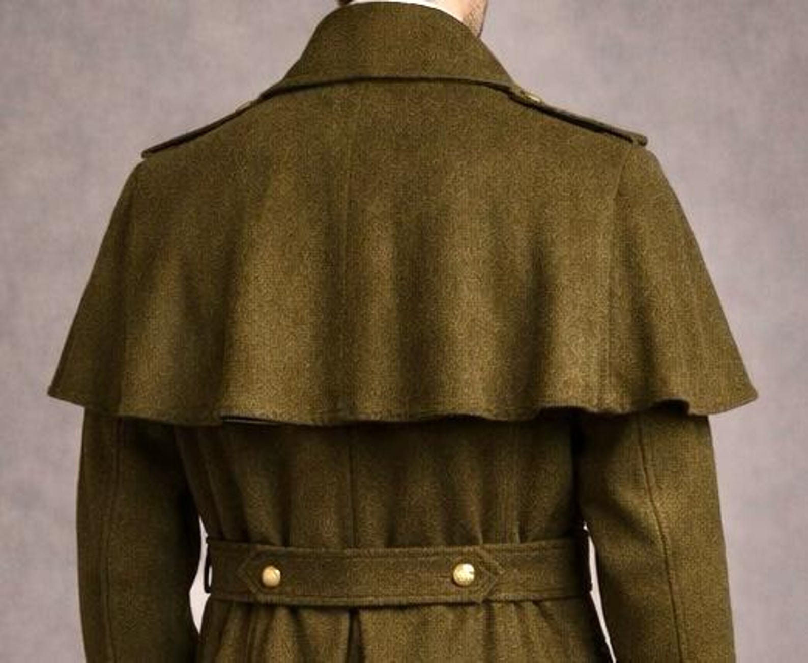 Men's Victorian Military Green Wool Regency Tailcoat, Vintage Officer ...