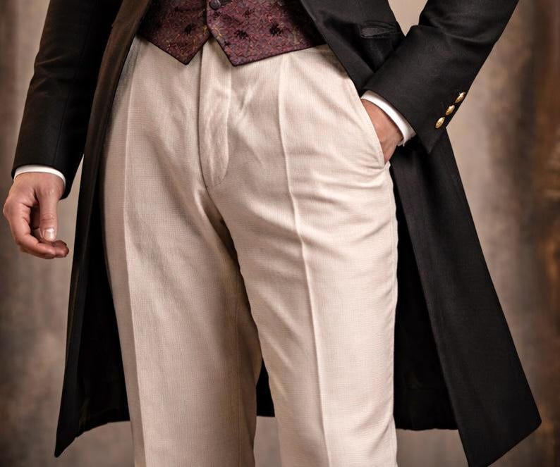 Men’s Victorian Gothic Regency Black Tailcoat Jacket, Vintage Steampunk ...