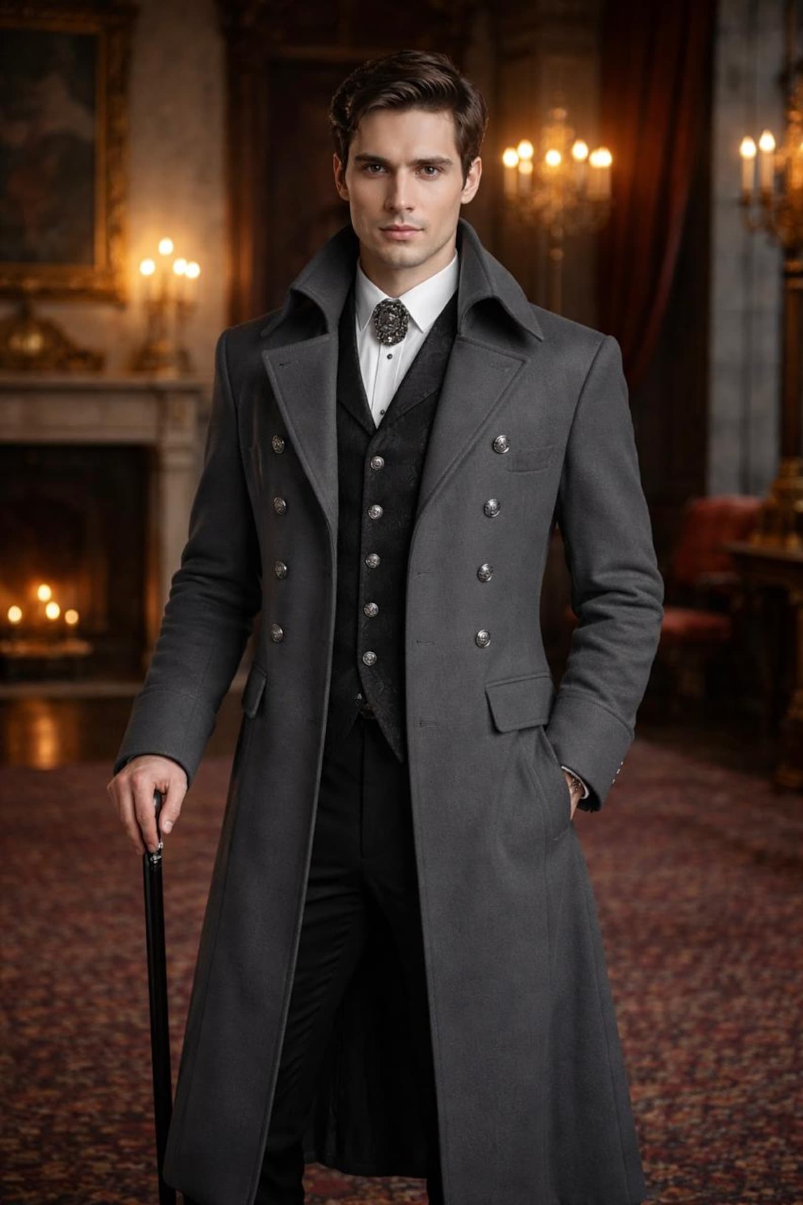 Men’s Victorian Military Wool Regency Tailcoat, Vintage Gothic ...