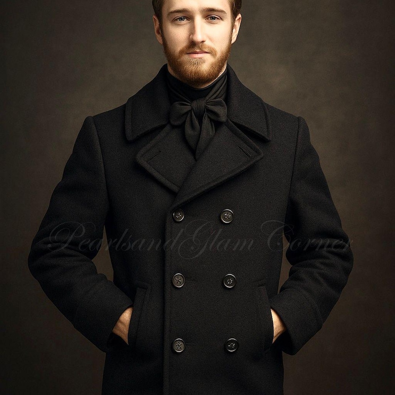 Navy Wool Long Coat Men - Etsy