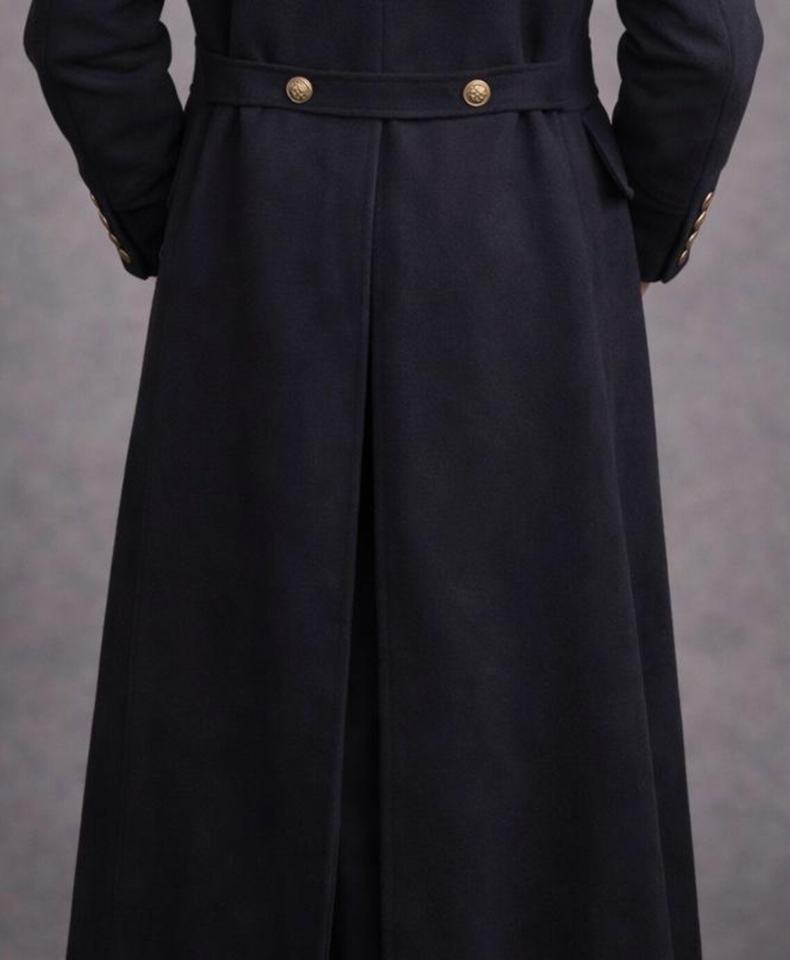 Men's Gothic Victorian Military Regency Wool Trench Cape Overcoat ...