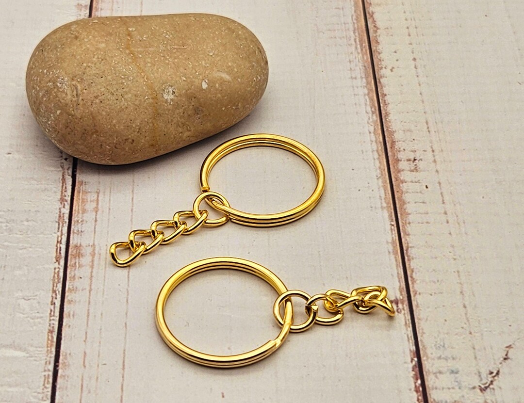 20 Key Rings With Chain – Gold Color - Etsy