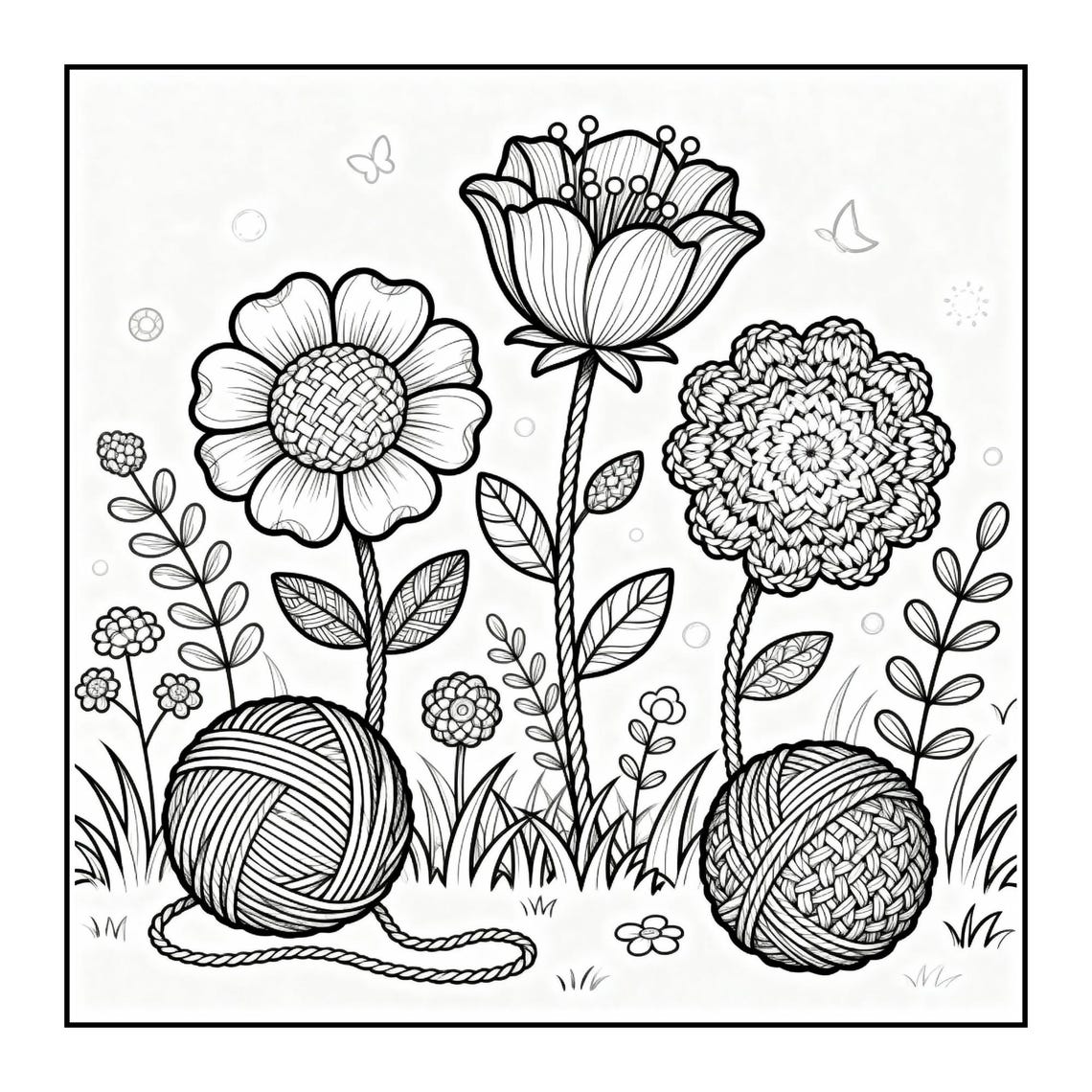 Crochet Coloring Book, Yarn Art, Granny Square (PDF Printable) - Etsy