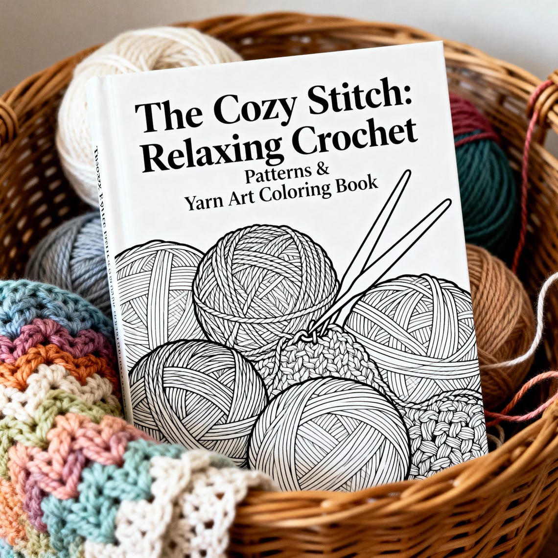 Crochet Coloring Book, Yarn Art, Granny Square (PDF Printable) - Etsy