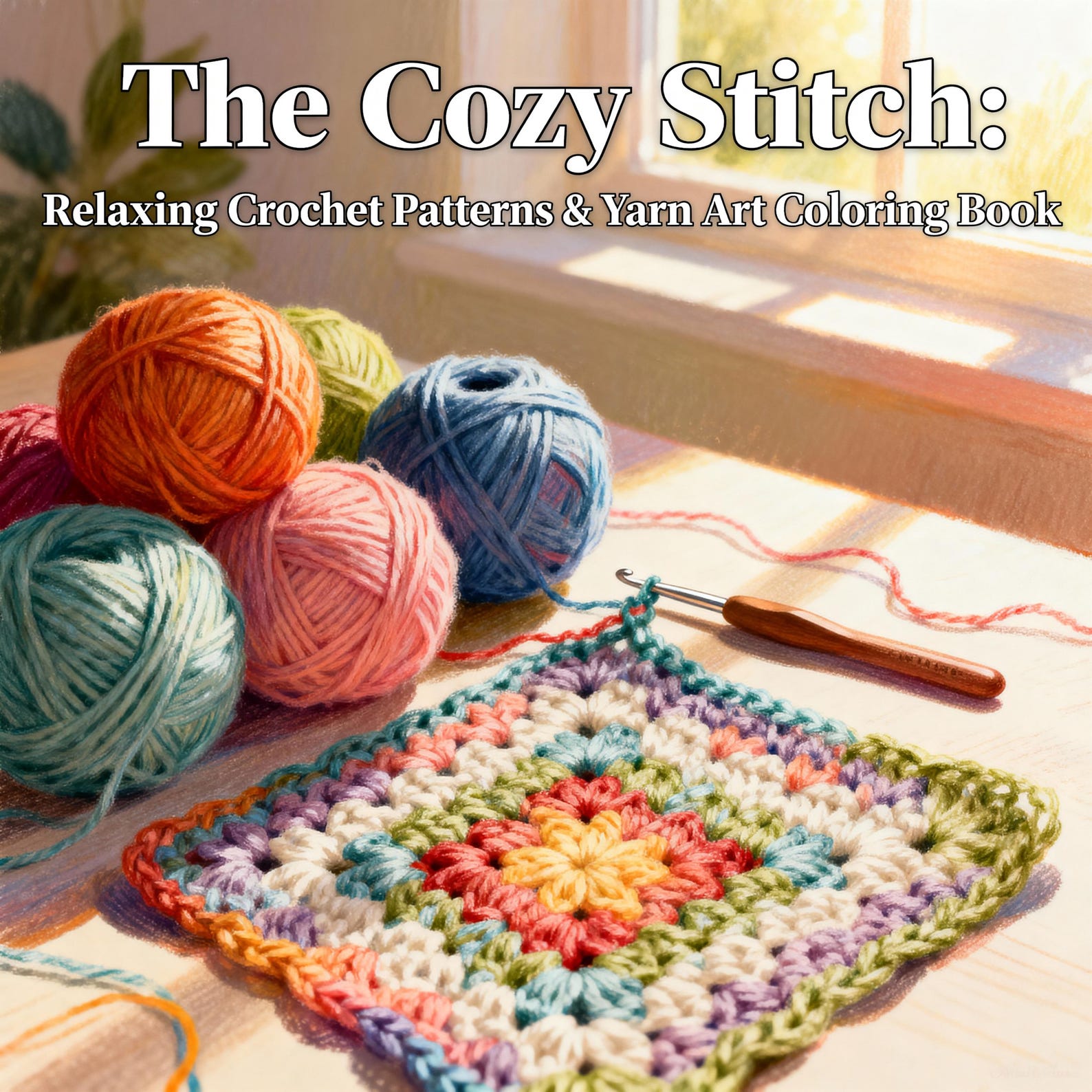 Crochet Coloring Book, Yarn Art, Granny Square (PDF Printable) - Etsy