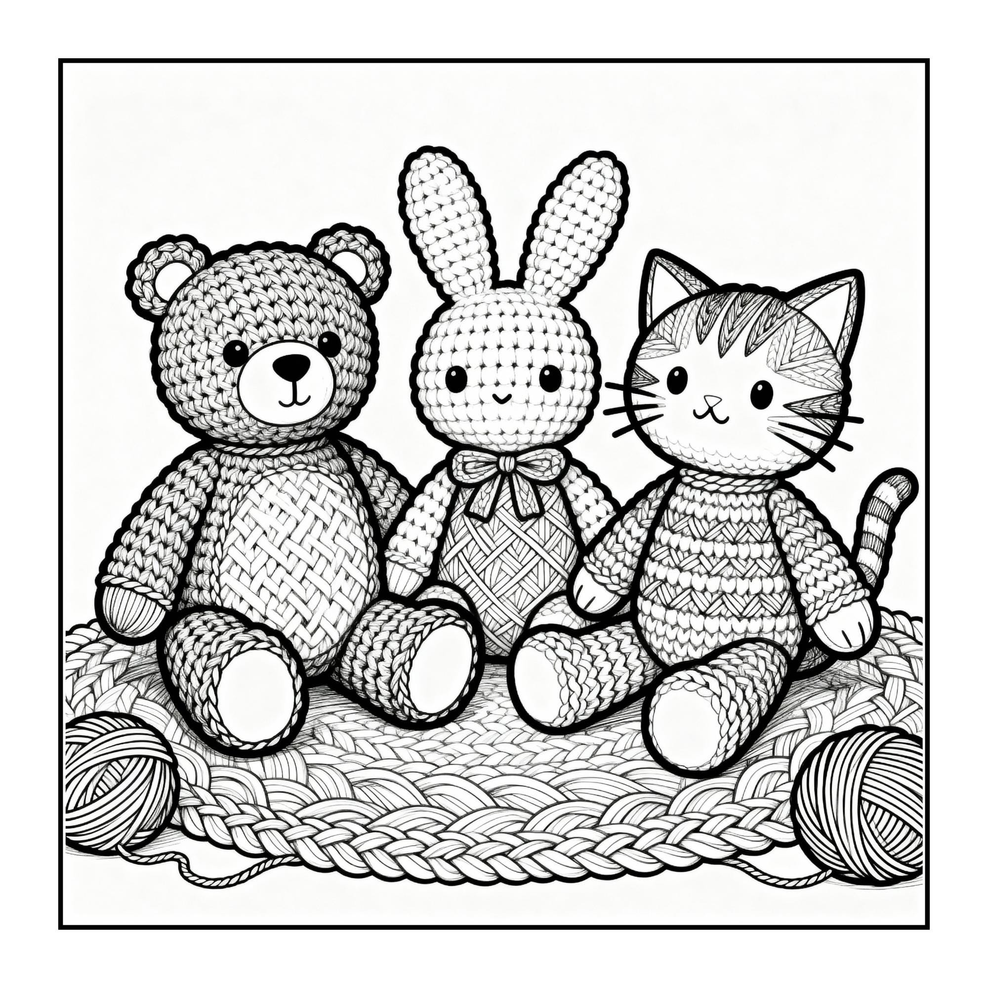 Crochet Coloring Book, Yarn Art, Granny Square (PDF Printable) - Etsy