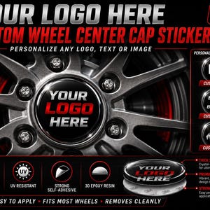 Custom Wheel Center Cap Logo Stickers (set of 4) | Personalized 3D ...