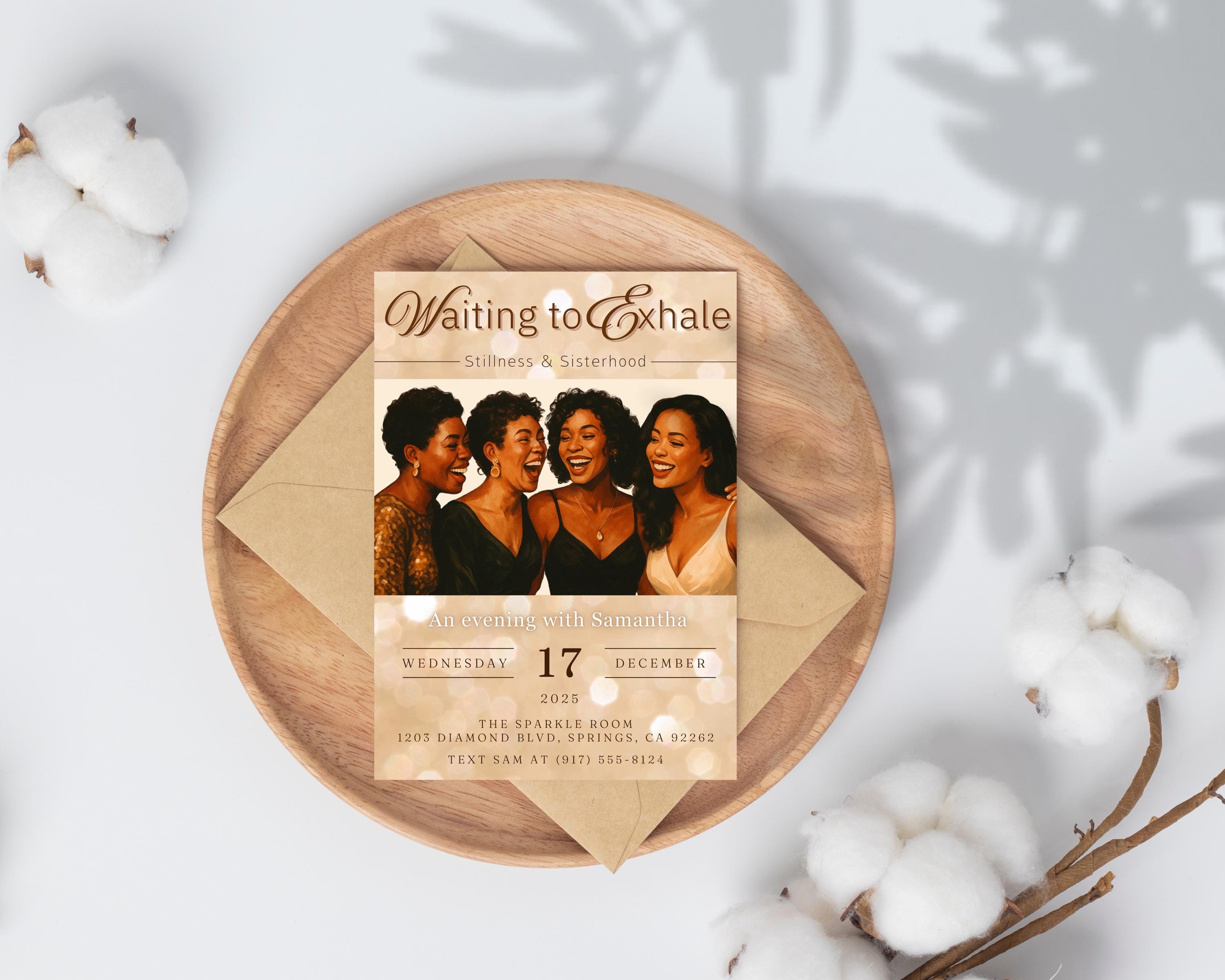 Waiting to Exhale Games Night Editable Invitation, Ladies Night Invite ...