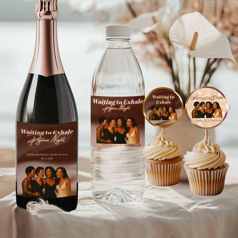 Waiting to Exhale Party Bundle, Editable Wine Label, Game, Chip Bag ...