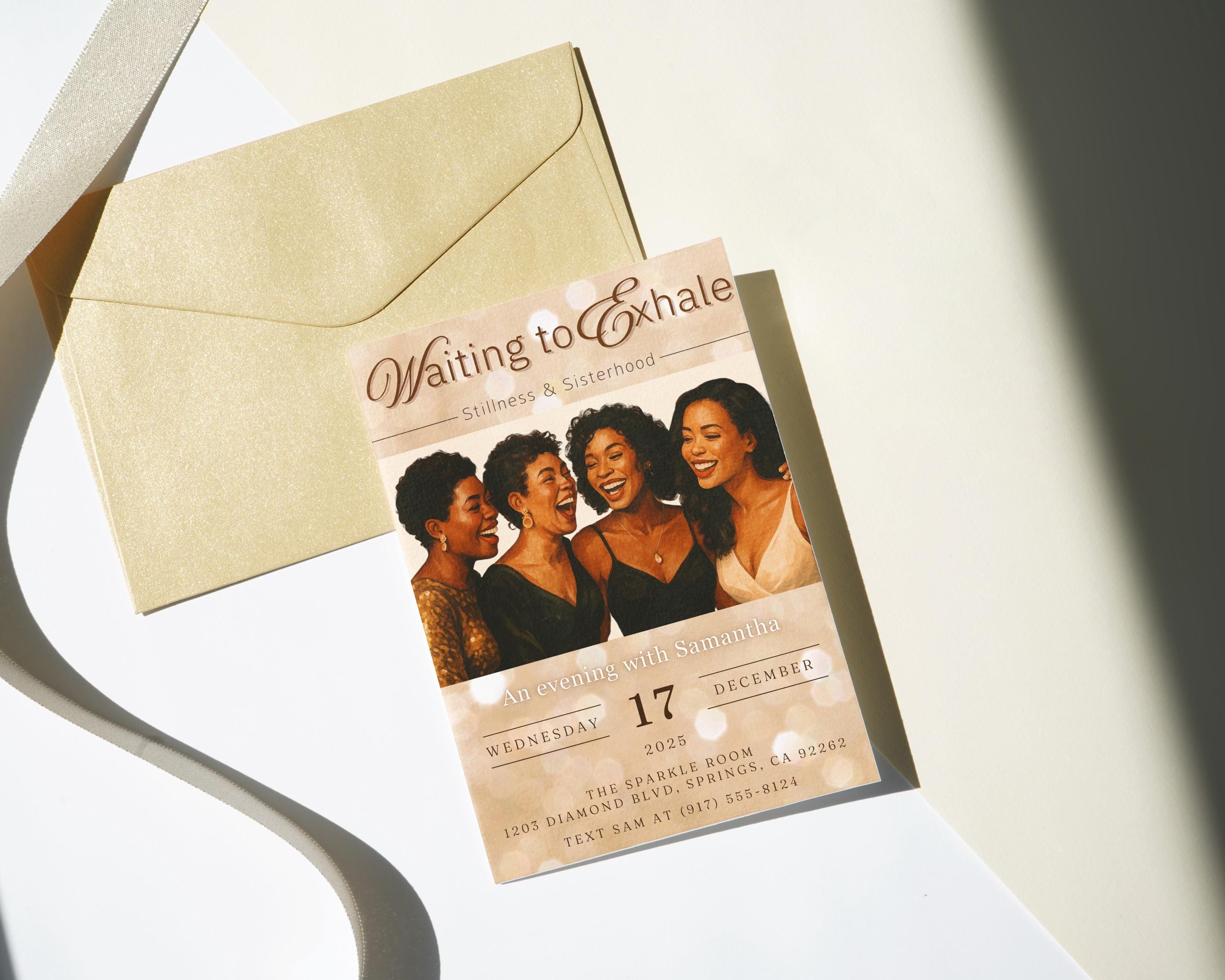 Waiting to Exhale Games Night Editable Invitation, Ladies Night Invite ...