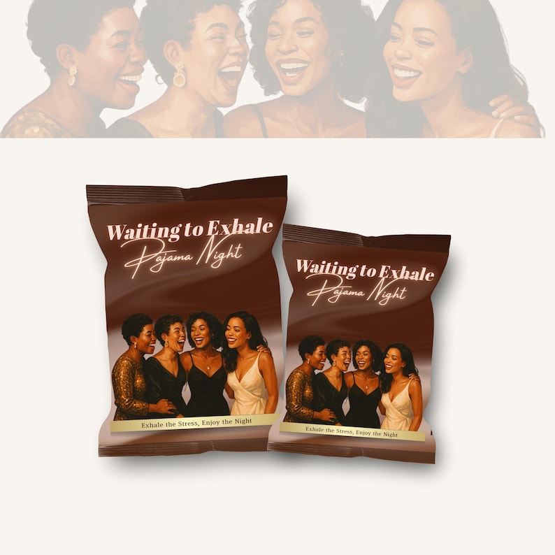 Waiting to Exhale Party Bundle, Editable Wine Label, Game, Chip Bag ...