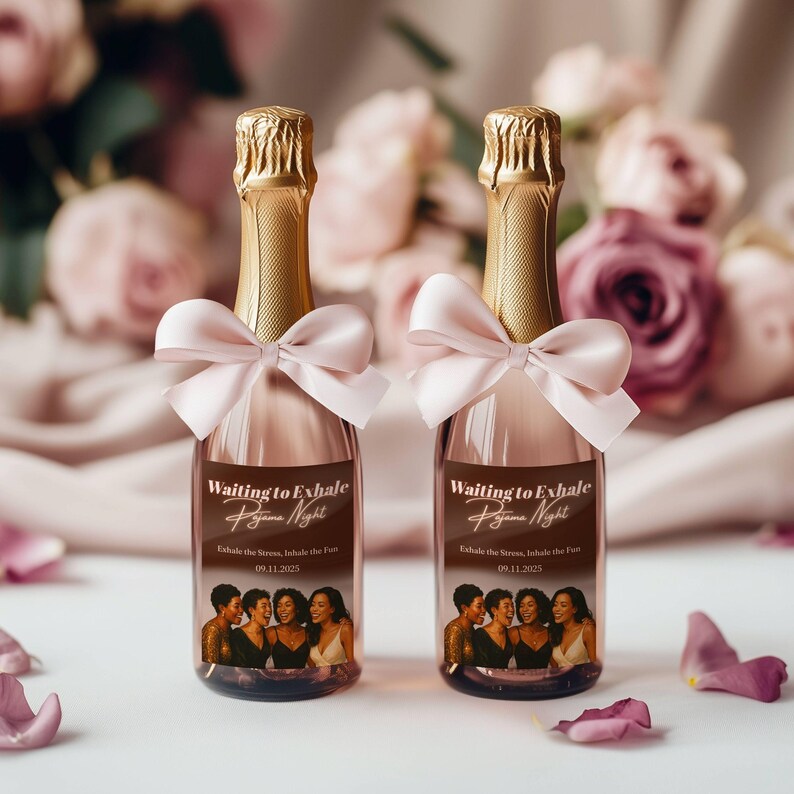 Waiting to Exhale Mini Wine Label Sticker: Mini Champagne Bottle ...