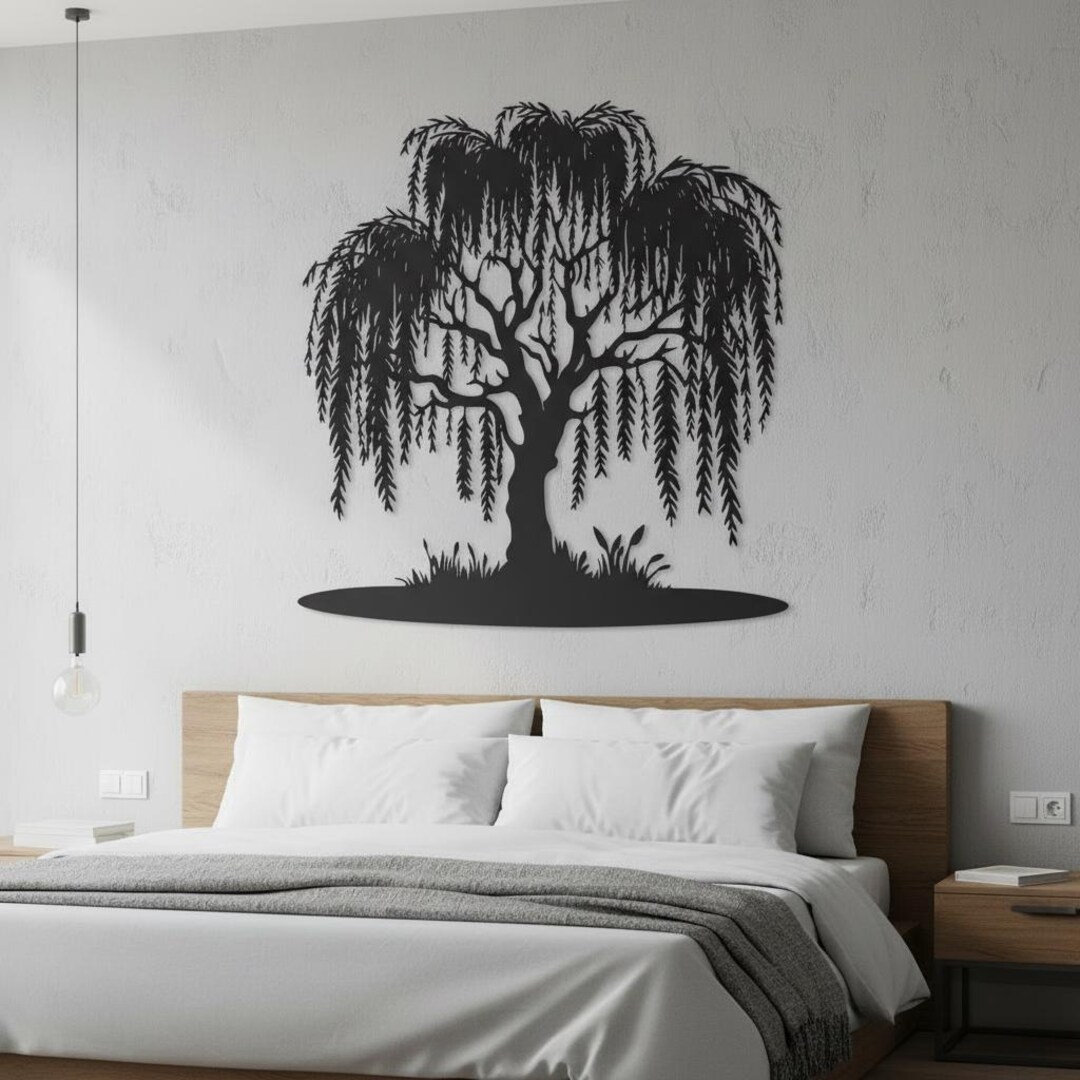 Willow Tree Wall Sign,tree Silhouette Wall Sign,nature Wall Decor Sign ...