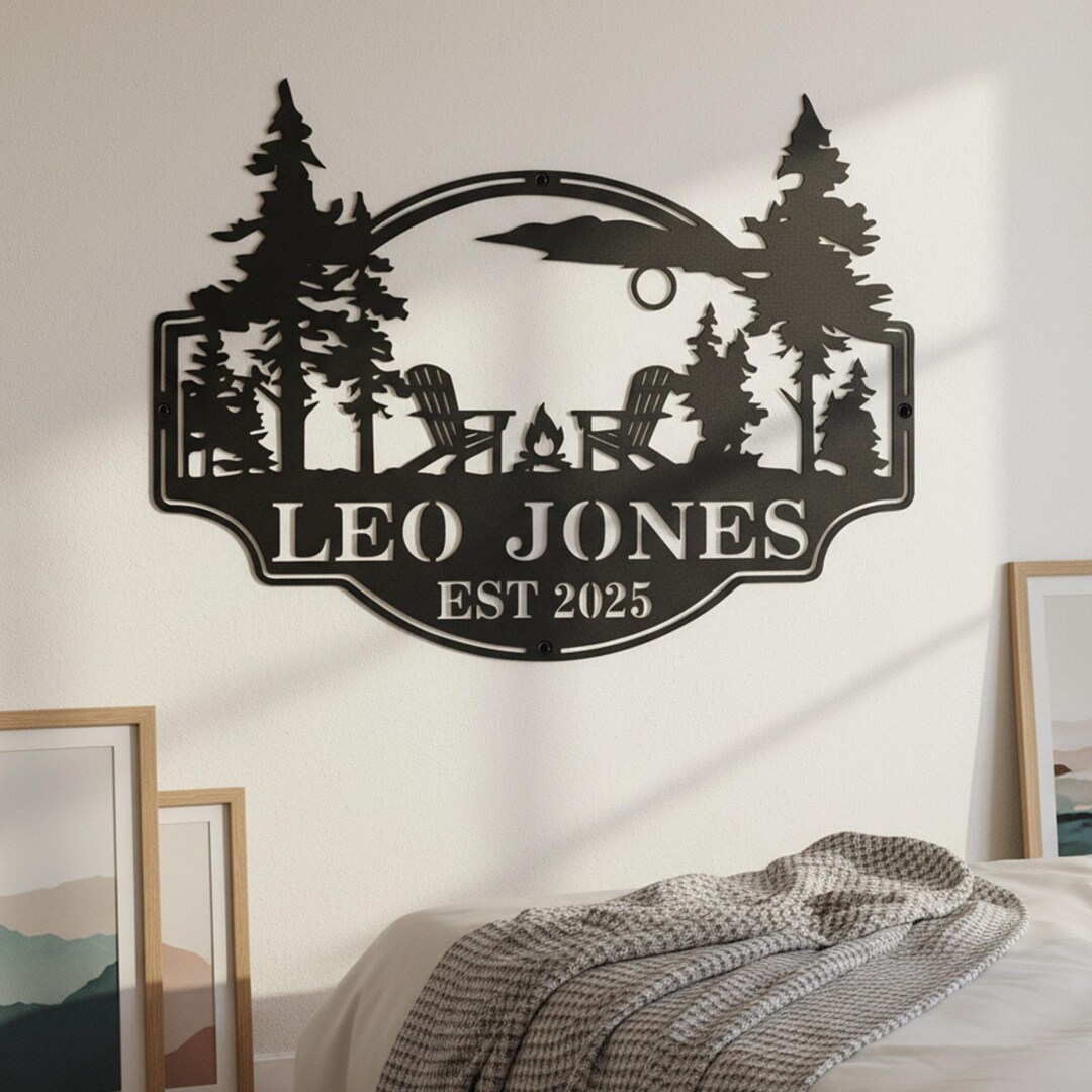 Custom Camp Family Name Sign,metal Camp Wall Decor,rustic Camp Family ...