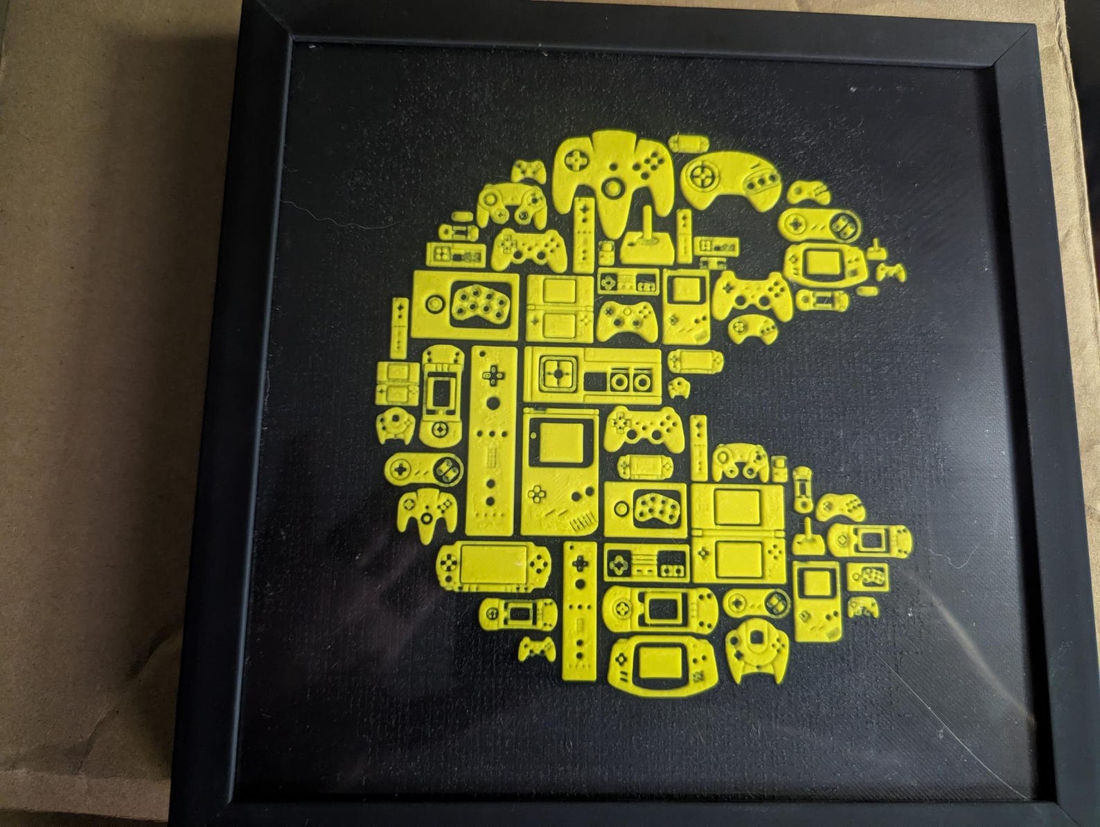 Pacman Console Mosaic - Framed 3d Printed 2d Wall Art - Etsy