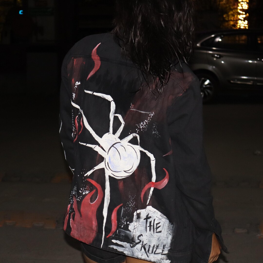 Spider Webbed Handpainted Jacket - Etsy