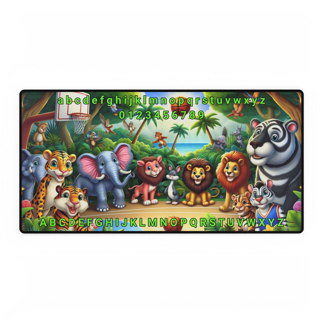 Jungle Animal Alphabet Desk Mat: Educational ABC Playmat - Etsy