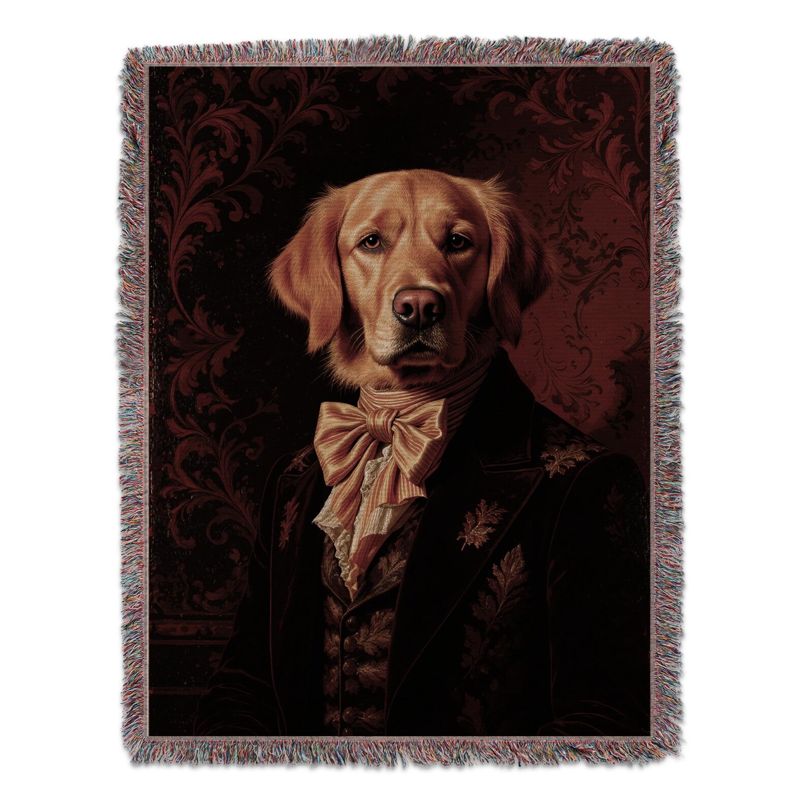 Vintage Golden Retriever Portrait Blanket, Sophisticated Dog Lover Gift ...