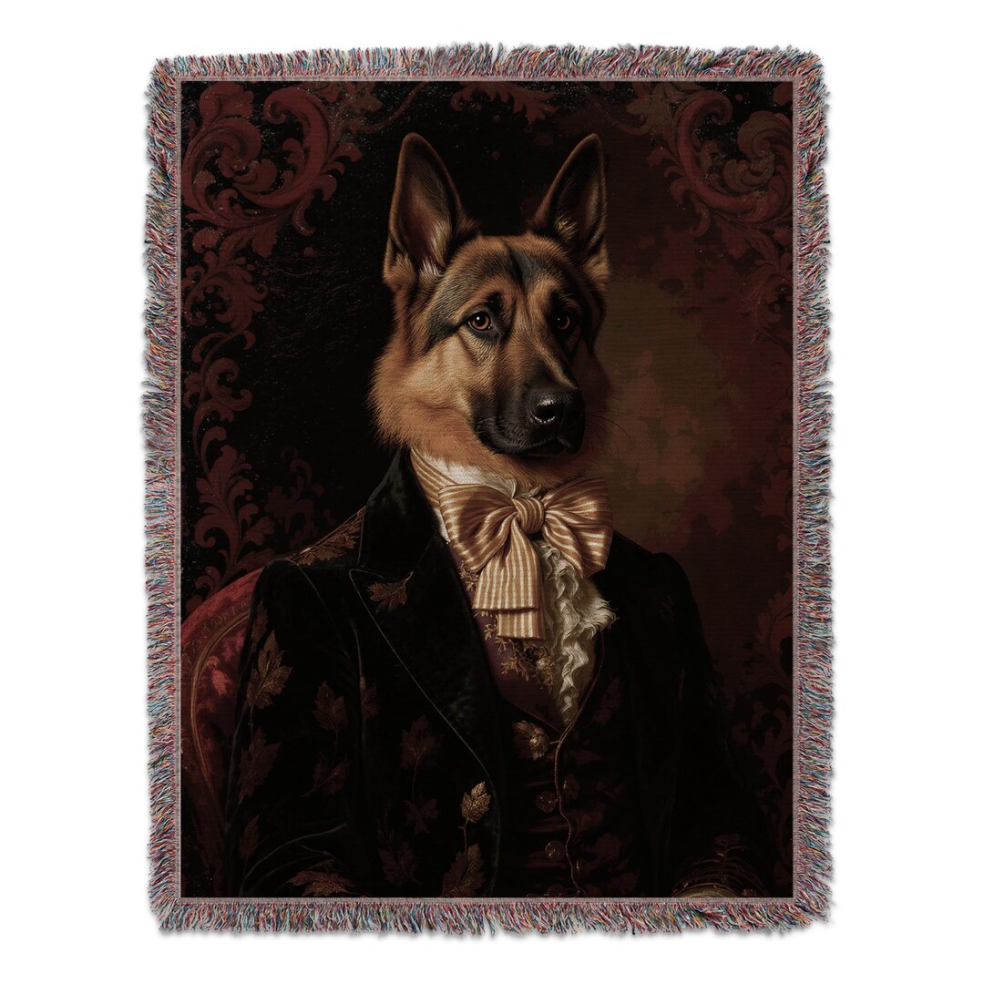 Regal German Shepherd Portrait Blanket, Elegant Dog Lover Gift - Etsy