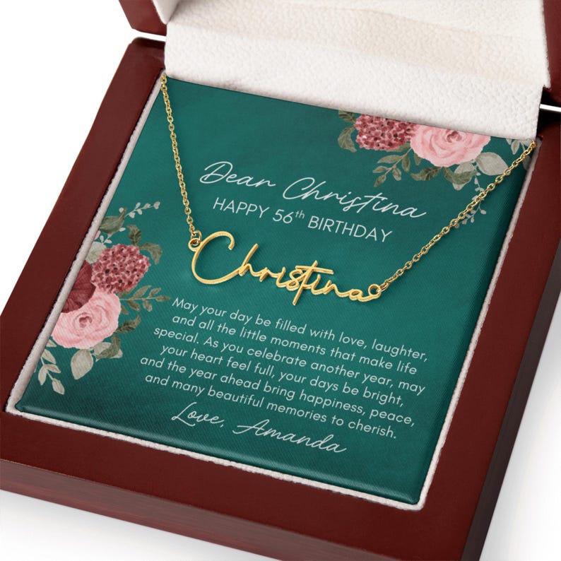 56th Birthday Gift for 56 Year Old Woman – Personalized Signature Name ...