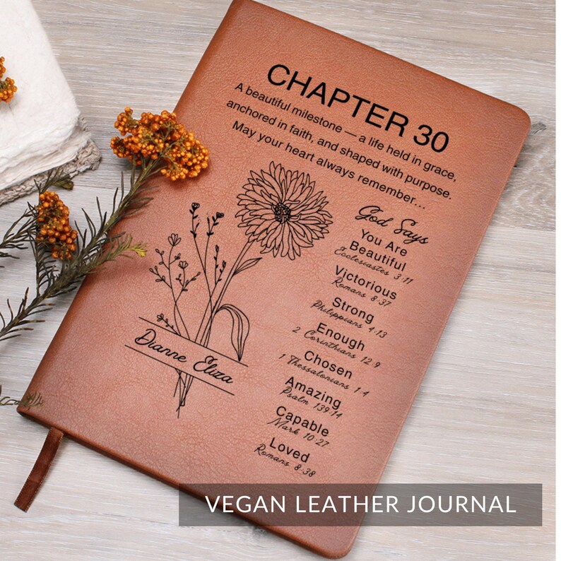 Personalized 30 Year Old Gift Journal for Her Him, 30th Birthday Gift ...