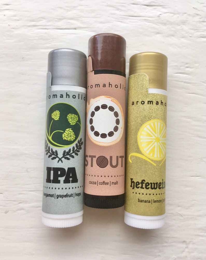Craft Beer-flavored Lip Balms Beer Lip Balm Trio IPA Lip - Etsy