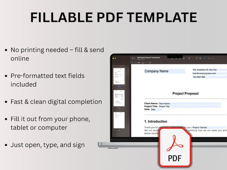 Simple Proposal Template | Editable Proposal in Word, Google Docs ...