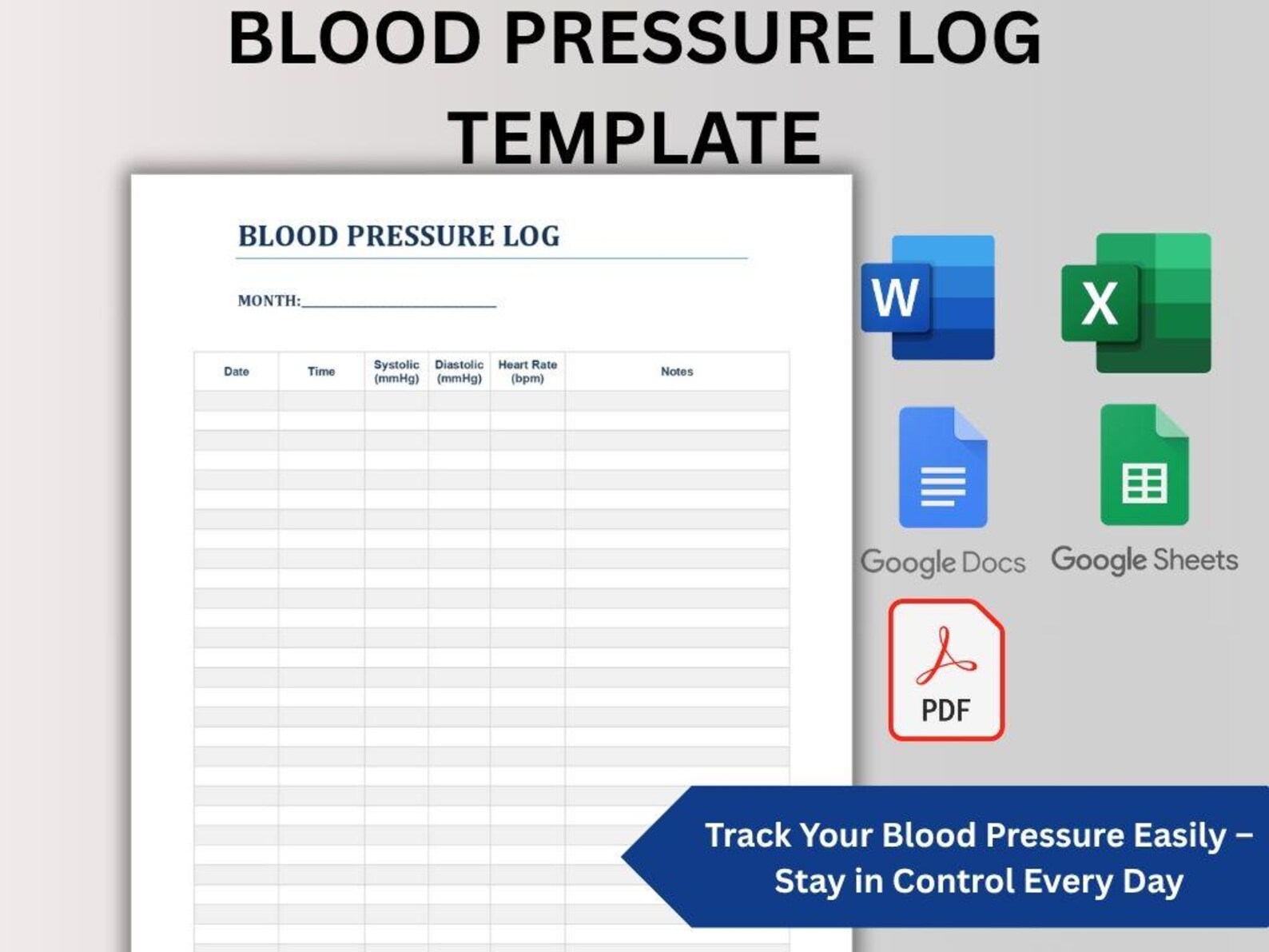 Blood Pressure Log Template - AM/PM Tracker (digital Download) - Etsy