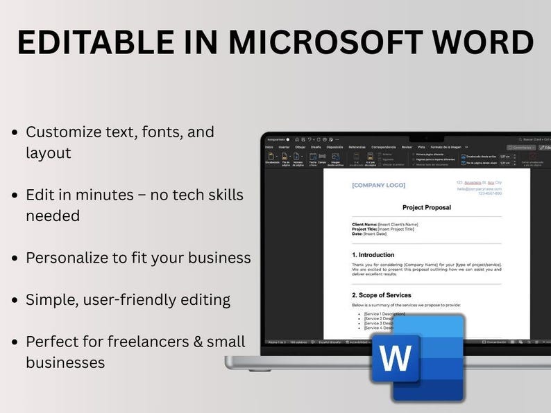 Simple Proposal Template | Editable Proposal in Word, Google Docs ...