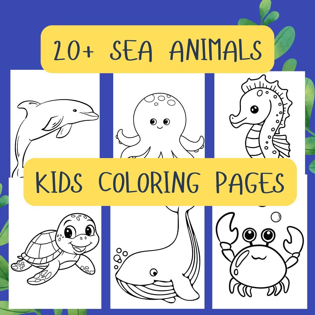 Printable Sea Animals Coloring Pages – 22 Fun & Educational PDF for ...