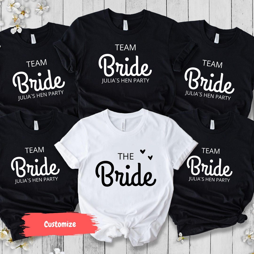 Personalized Team Bride Shirts, Custom Bachelorette Shirts, Bride Squad ...