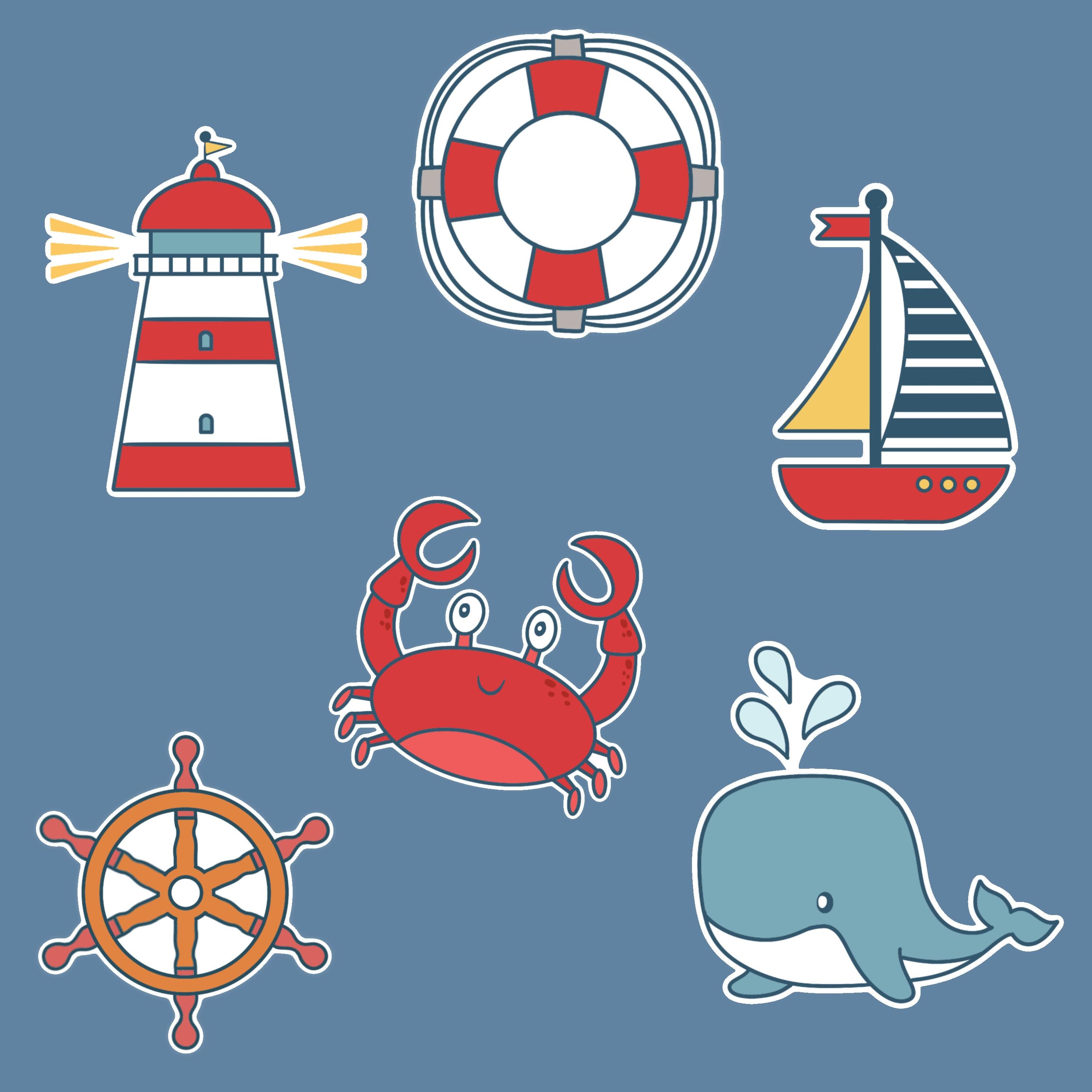 Nautical Sea Clipart Bundle – Marine PNG Icons for Beach Crafts and ...
