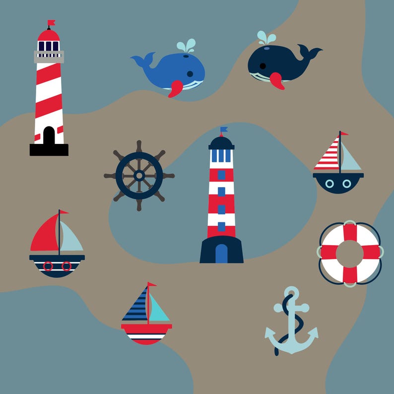 Nautical Sea Icons – Marine Clipart PNG Bundle for Planners and Crafts ...