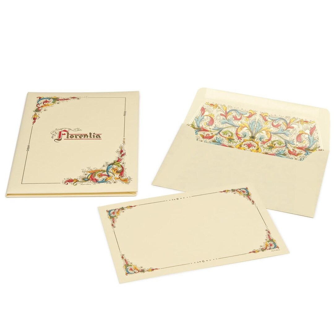 Portoflio With Large Flat Cards and Envelopes, Italian Paper, Various ...