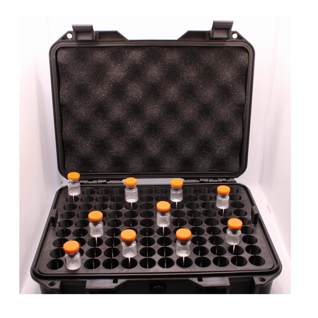 XL Peptide Vial Storage Case – Rugged 144× 3ml / 40× 10ml Box ...