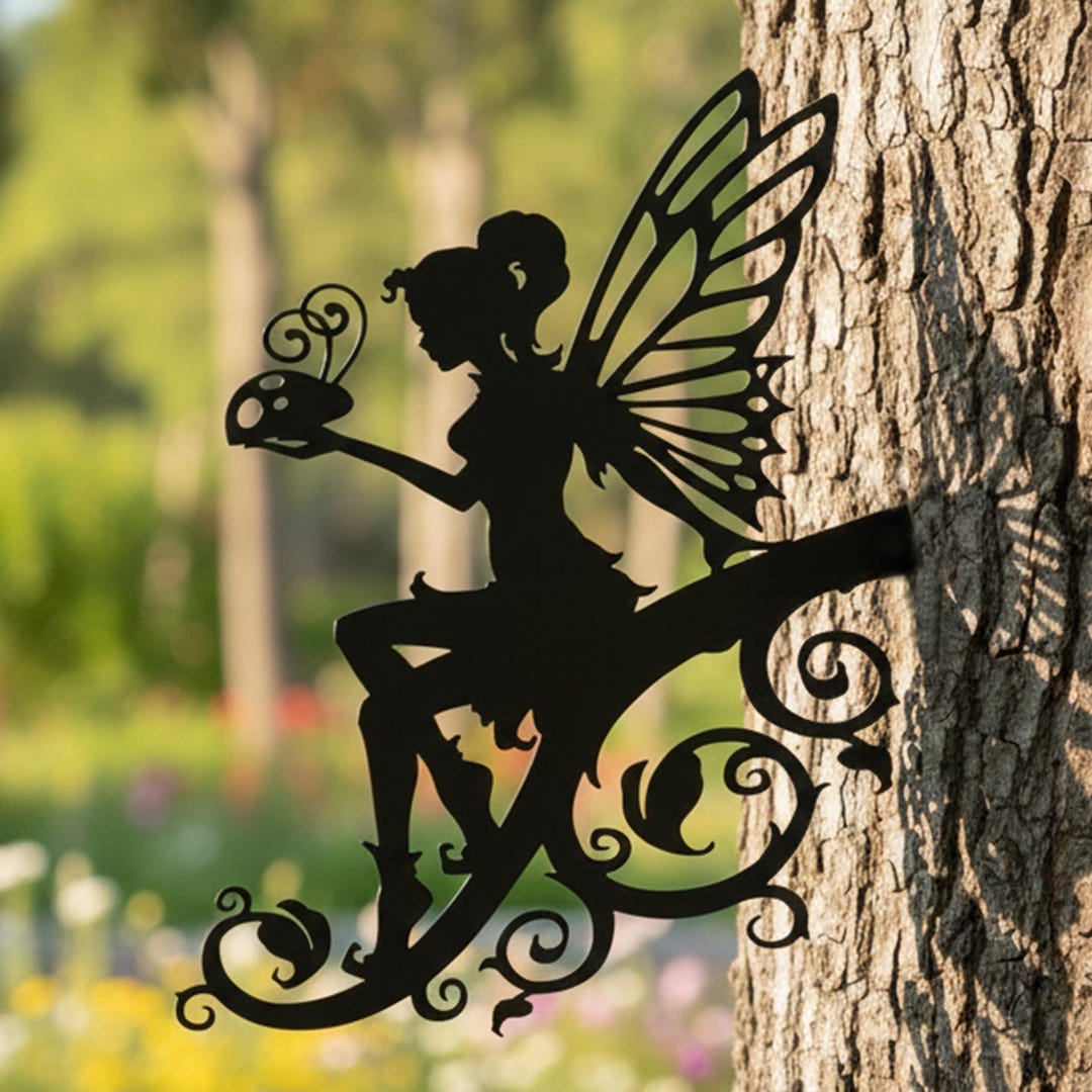 Garden Tree Fairy Art,tree Metal Fairy Art,outdoor Tree Metal Decor ...
