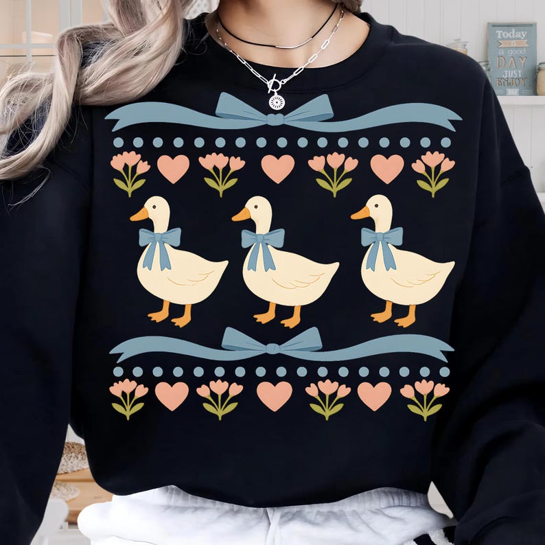 Vintage Blue Ribbon Goose Png, Retro Goose Sublimation, Cute 1980s ...