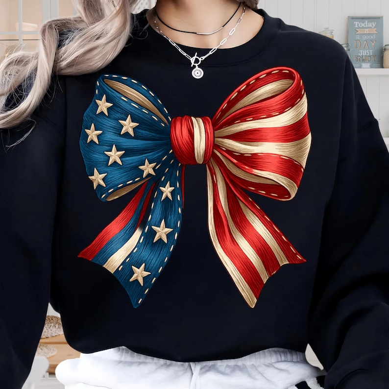 USA Flag Bow Png, 4th of July Sublimation Clipart, Patriotic Bow PNG ...