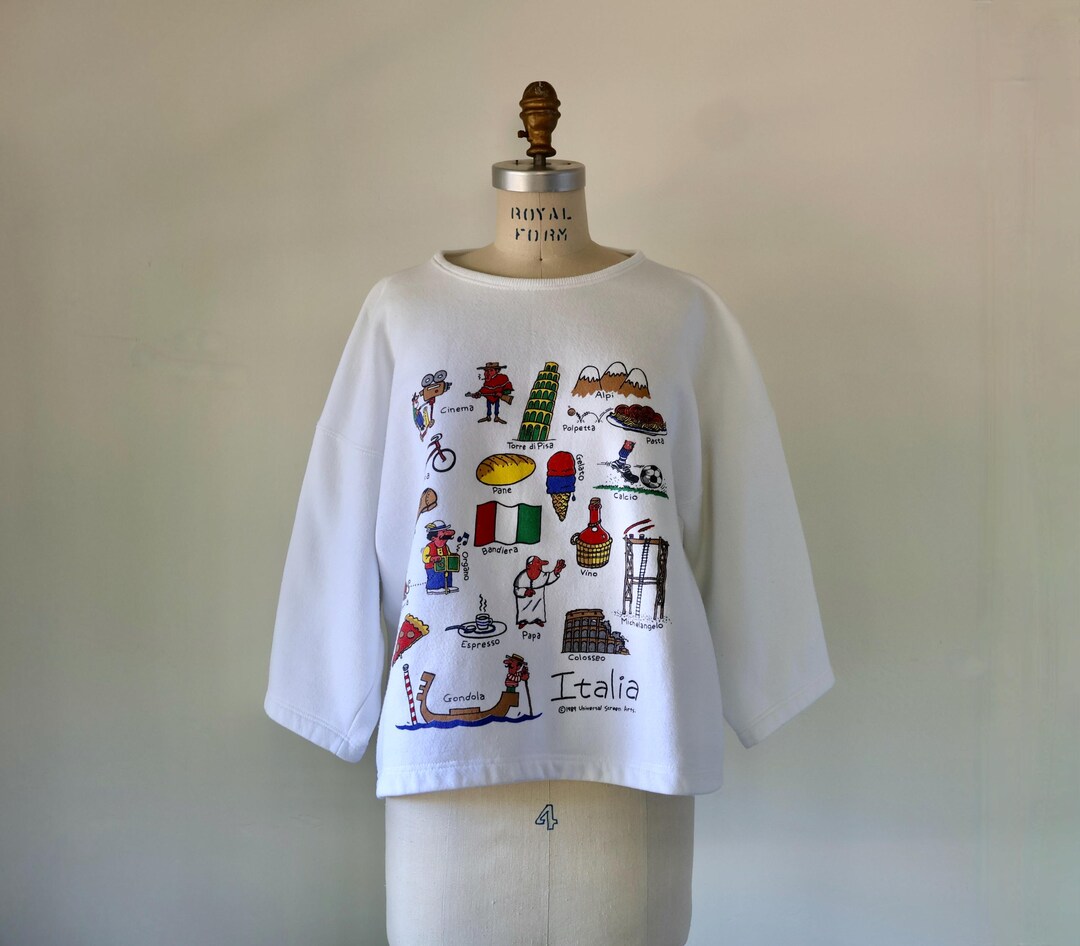 Vintage 1980s Italy Souvenir Novelty Sweatshirt - Etsy