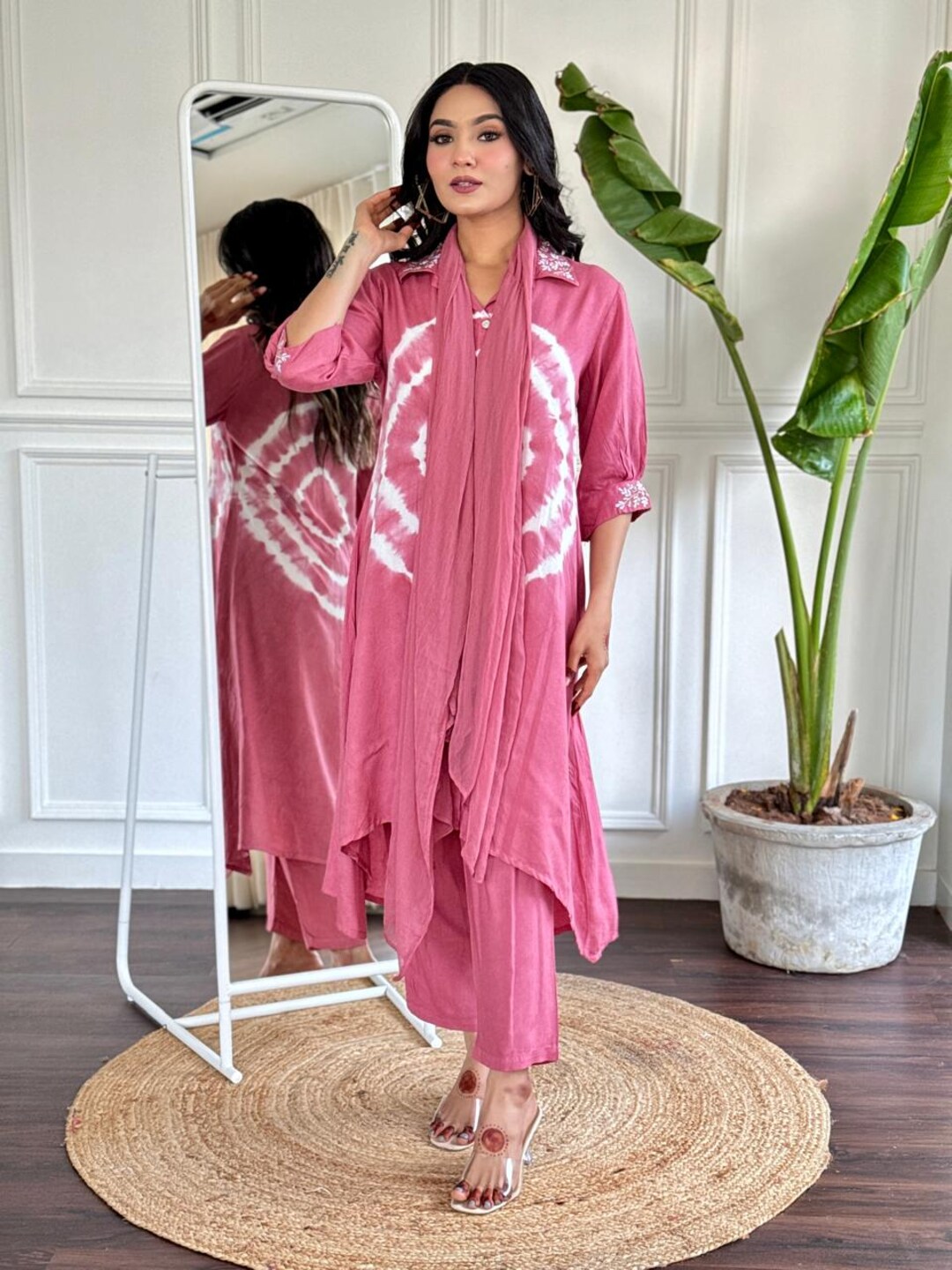 Cotton Anarkali Kurti Set: Women's Indian Suit With Dupatta - Etsy