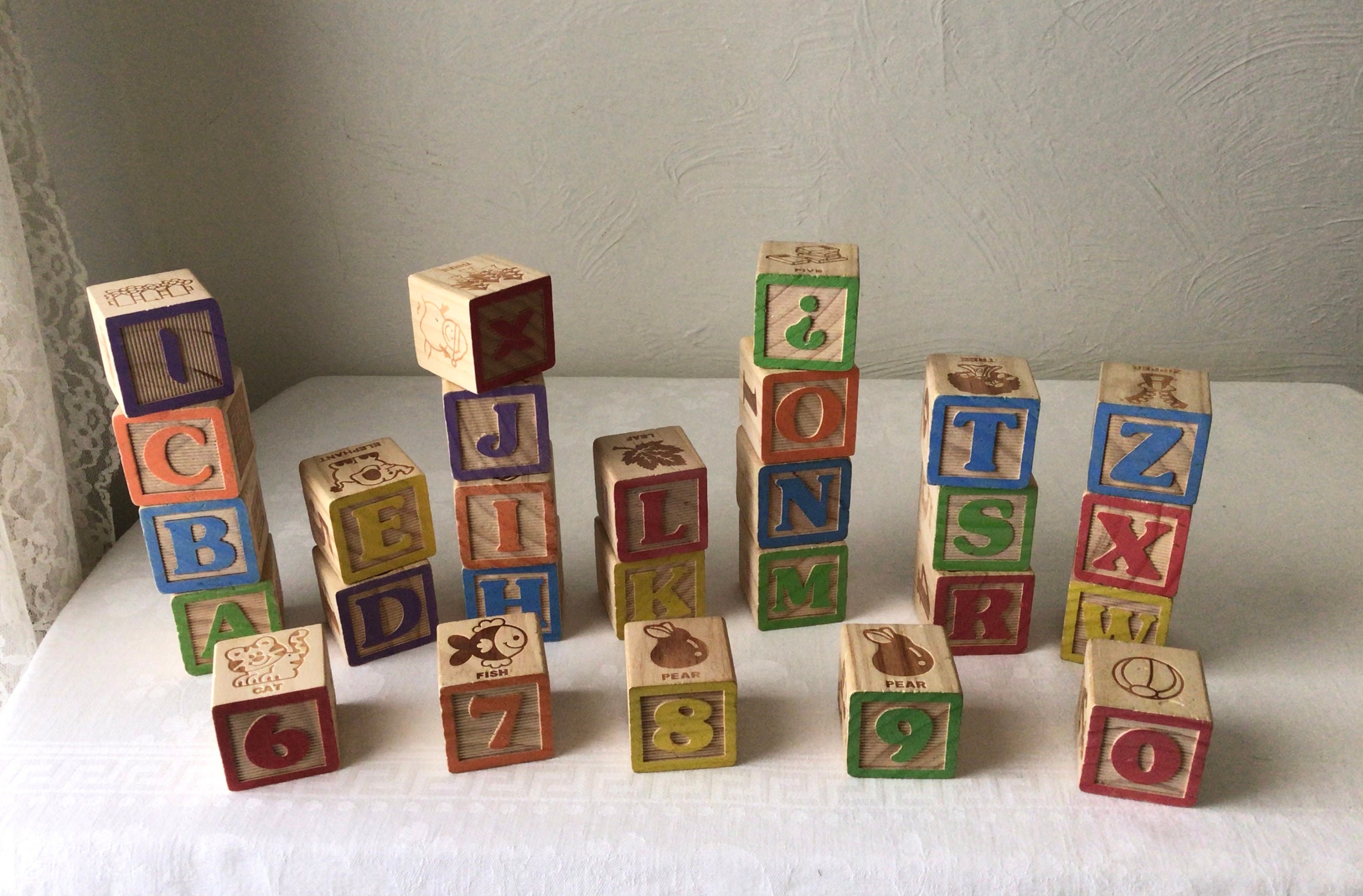 Wooden alphabet blocks educational toy | Etsy