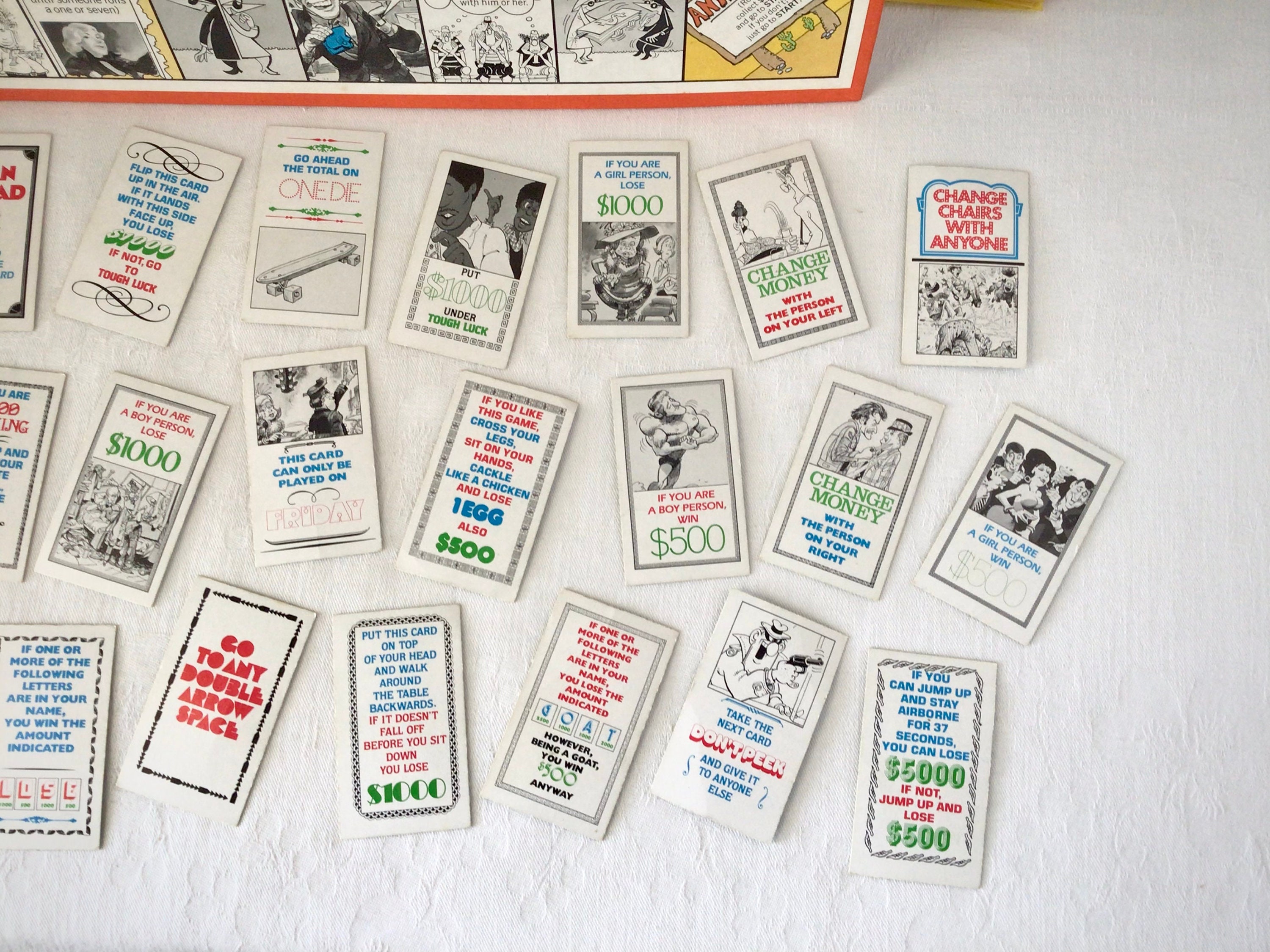 Mad Magazine Game Board, Cards, Play Money, Vintage Party Comics ...