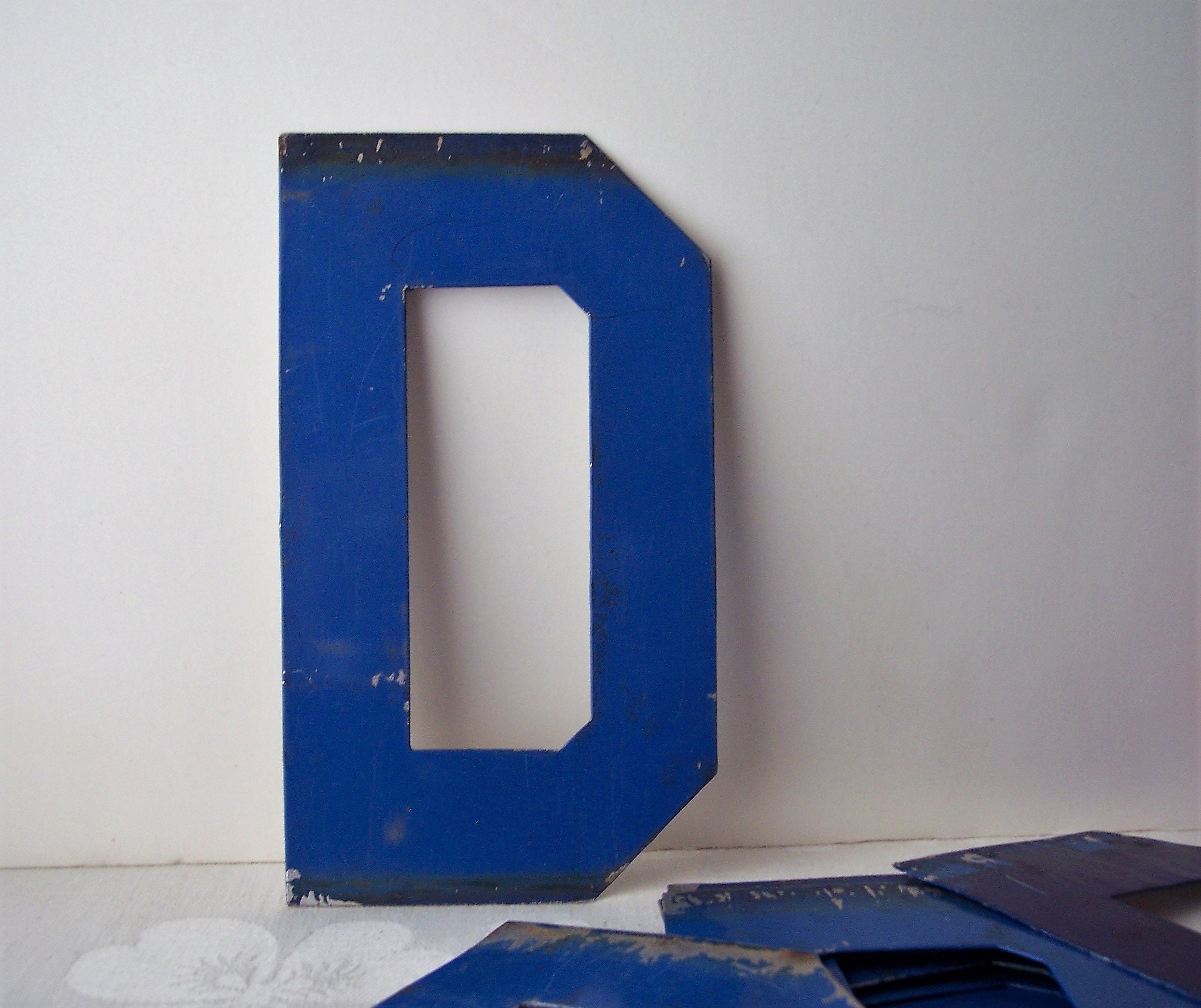 Blue metal letter d aluminum marquee monogram alphabet sign | Etsy