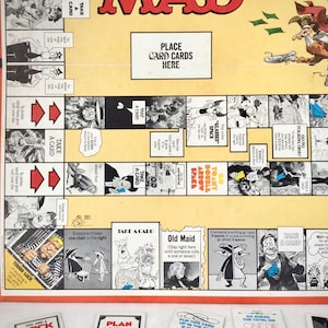Mad Magazine Game Board, Cards, Play Money, Vintage Party Comics ...