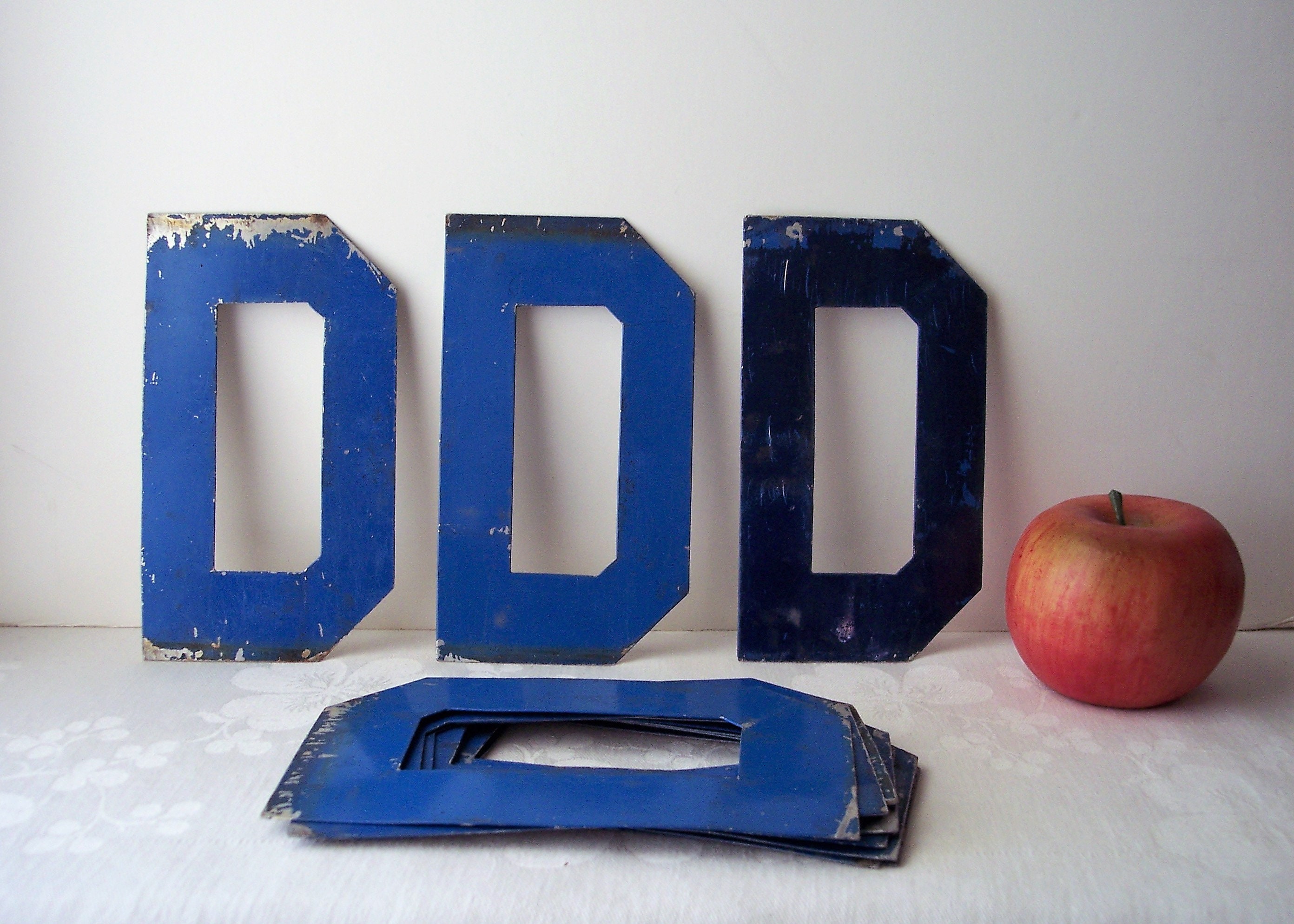 Blue metal letter d aluminum marquee monogram alphabet sign | Etsy