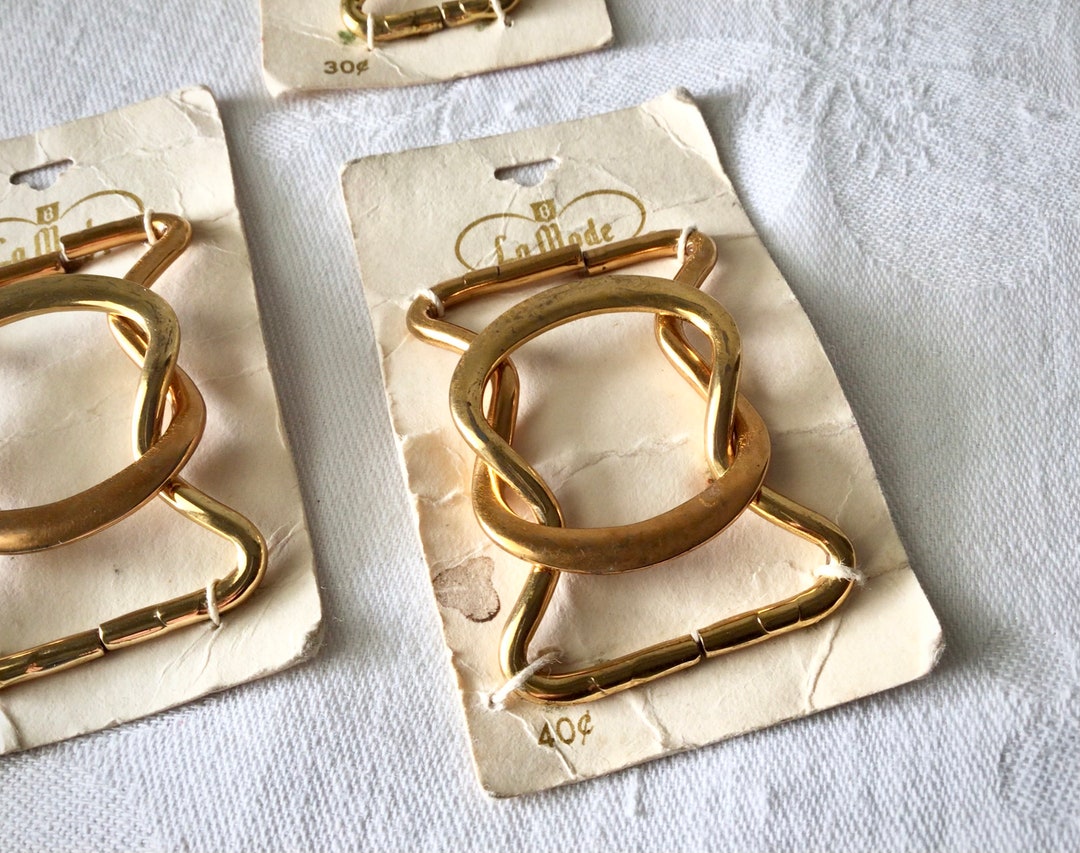Gold Belt Buckle Clasps, Vintage La Mode Seamstress Accessory, NOS ...