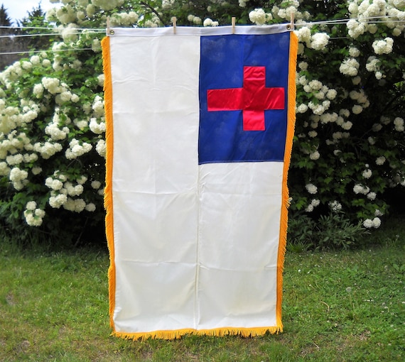 Blue White Flag With Cross