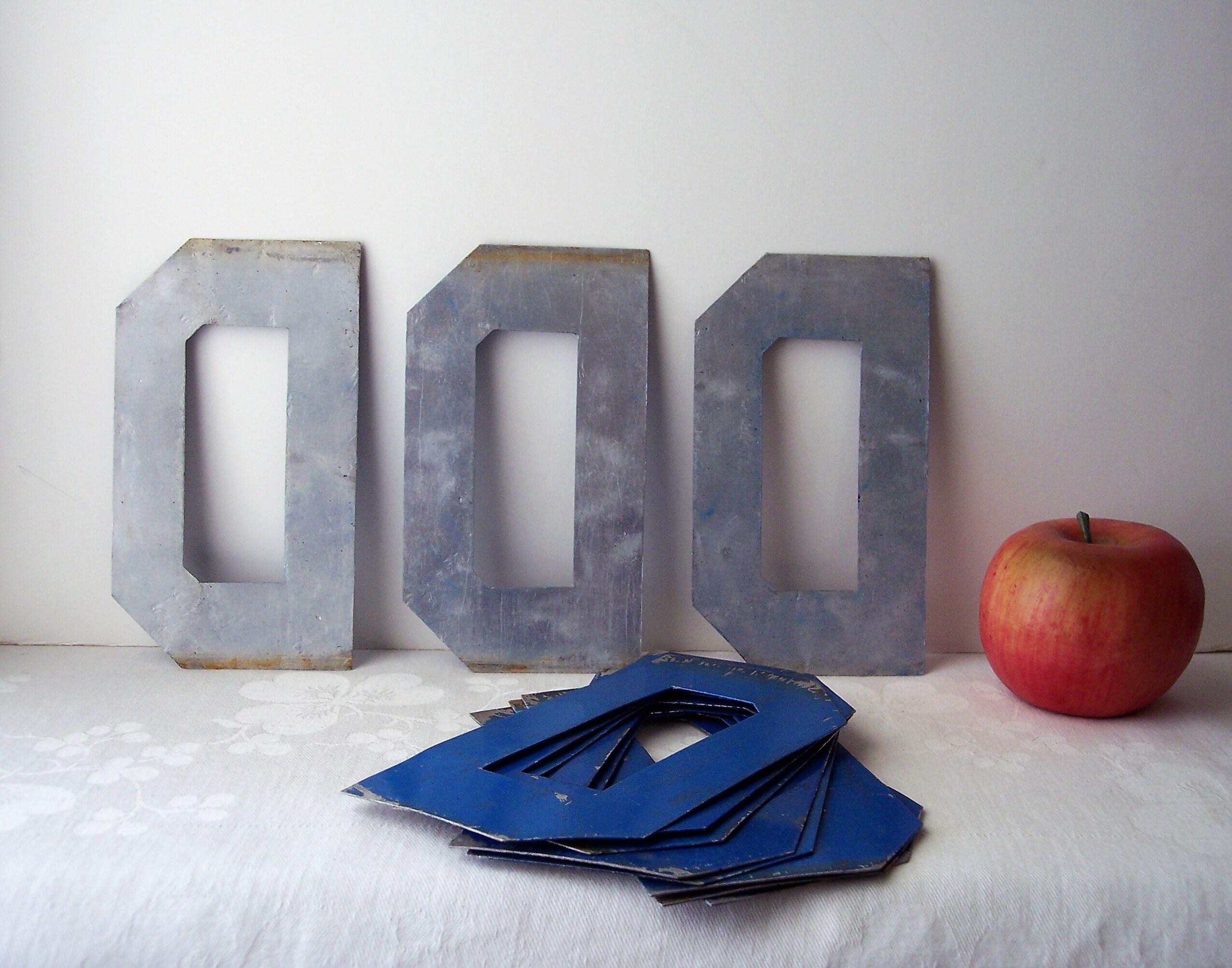 Blue metal letter d aluminum marquee monogram alphabet sign | Etsy