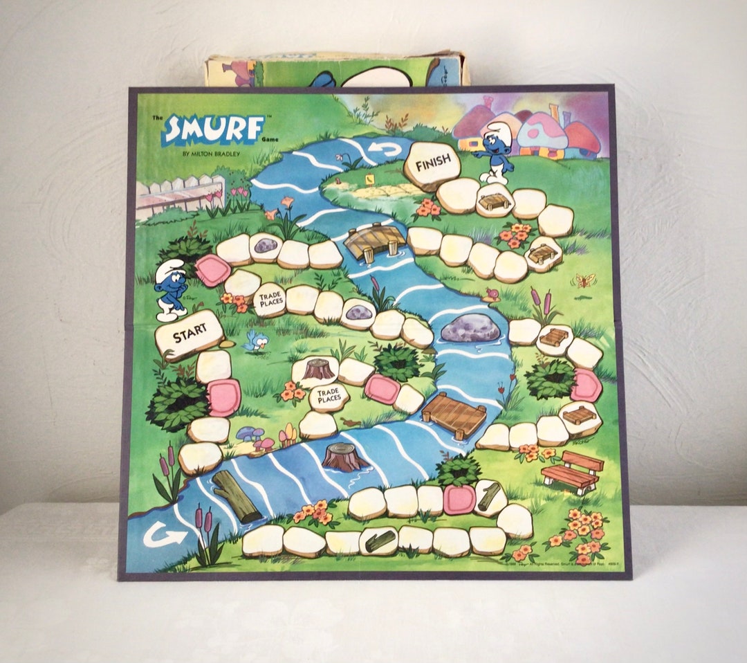 Smurf Board Game 1980s Cartoon Character Milton Bradley - Etsy