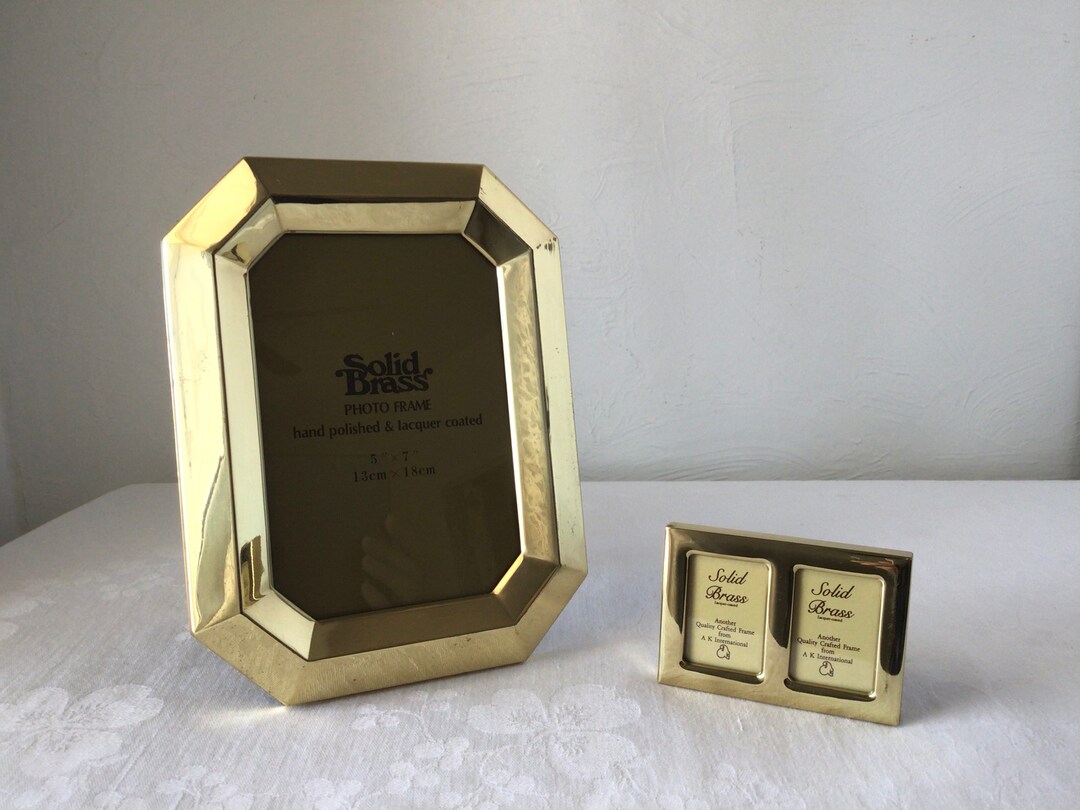 Brass Picture Frames, Vintage Midcentury MCM, 5 X 7, 1.5 X 2 Double ...